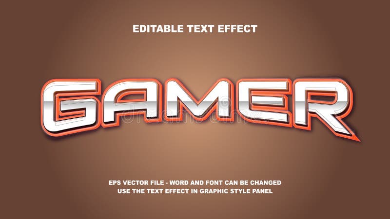 Editable Text Effect Gamer 3D Vector Template Stock Vector ...