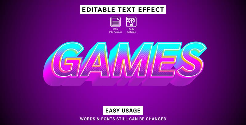 Editable Text Effect Games Theme Stock Vector - Illustration of font ...