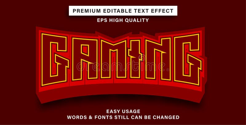 Editable Text Effect Gaming Stock Vector - Illustration of gaming ...