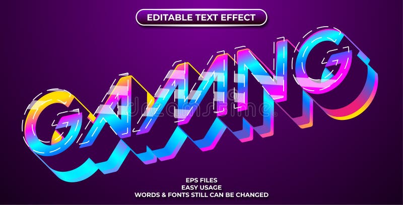 Editable Text Effect Gaming Stock Vector - Illustration of creative ...