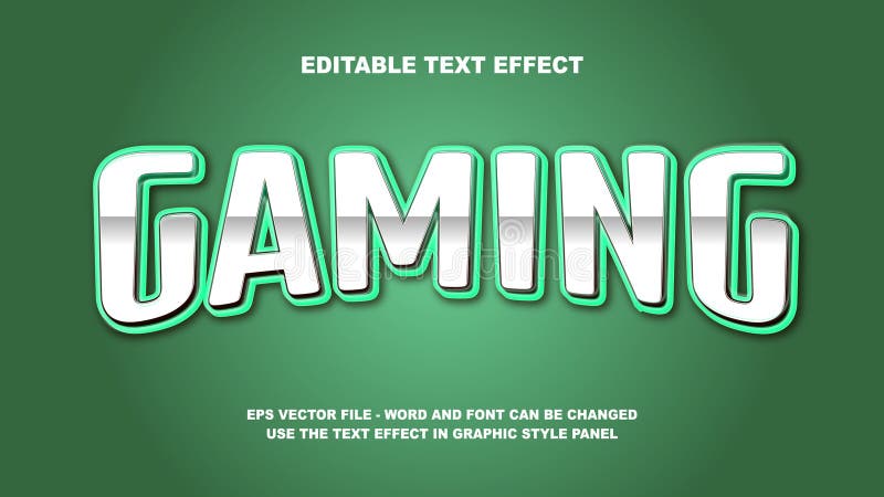 Editable Text Effect Gaming 3D Vector Template Stock Vector ...