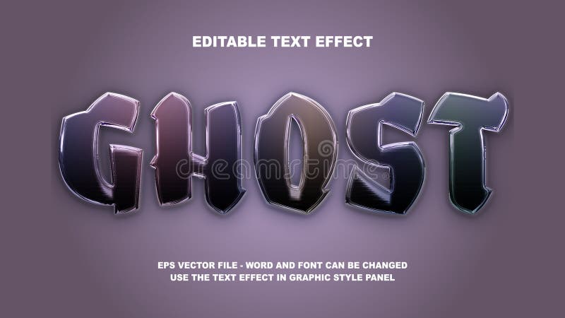 Editable Text Effect Ghost 3D Vector Template Stock Vector ...
