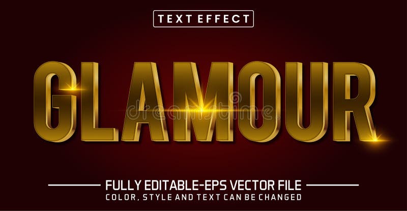 Editable Text Effect, Glamour Text Style Theme Stock Vector ...