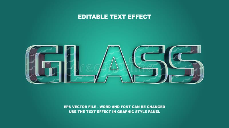 Editable Text Effect Glass 3D Vector Template Stock Vector ...