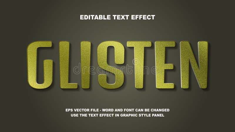 Editable Text Effect Glisten 3D Vector Template Stock Vector ...
