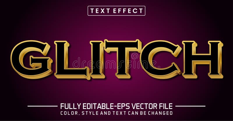 Editable Text Effect - Glitch Black and Gold Color Gradient Text Style ...