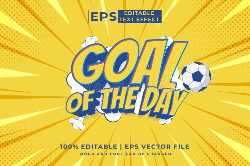 Editable Text Effect Goal of the Day 3d Cartoon Comic Style Premium ...