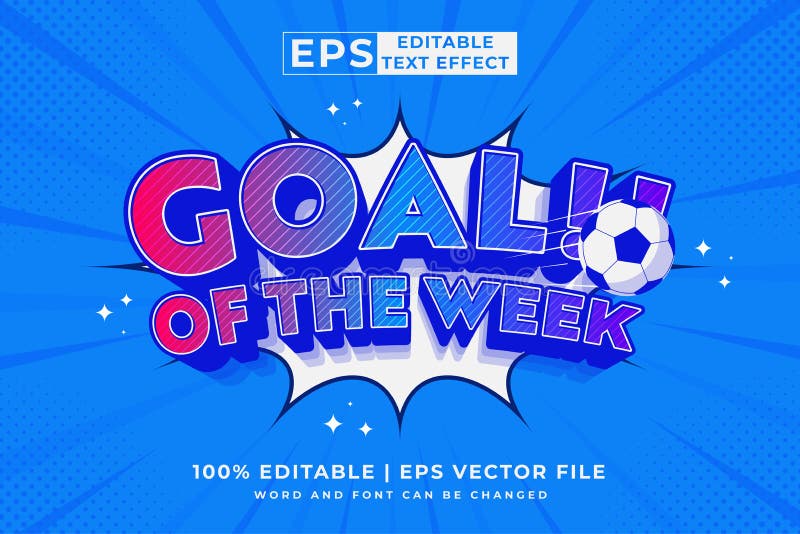 Editable Text Effect Goal of the Week 3d Cartoon Comic Style Premium ...