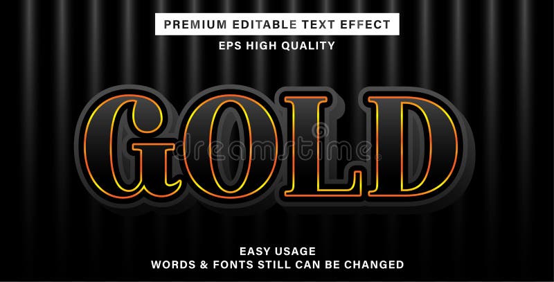 Editable Text Effect Gold Stock Illustrations – 2,899 Editable Text ...