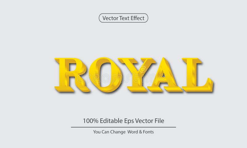 3D Editable Royal Letter Vector Text Effect Stock Vector - Illustration ...