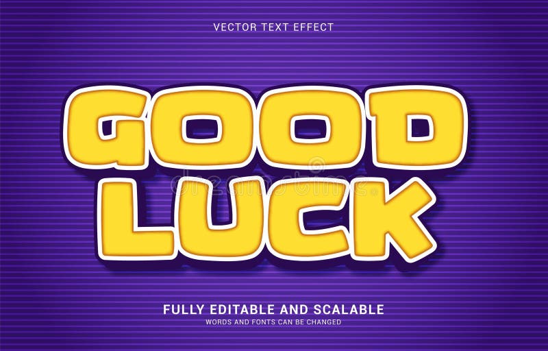 Editable Text Effect, Good Luck Style Stock Vector - Illustration of ...