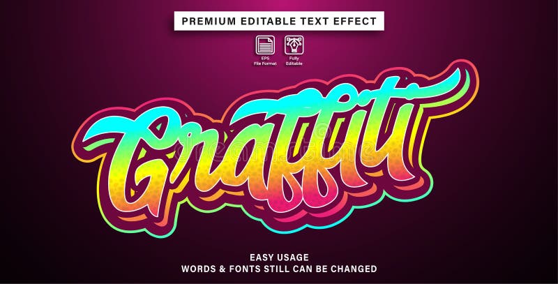 Editable Text Effect Graffiti Stock Vector - Illustration of banner ...