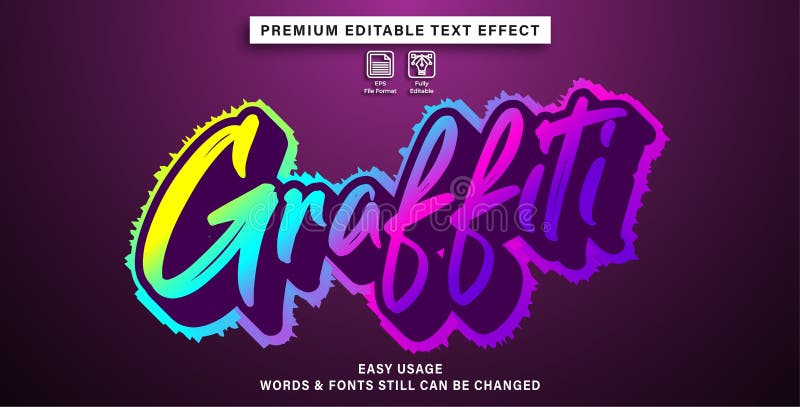 Editable Text Effect Graffiti Style Stock Vector - Illustration of logo ...