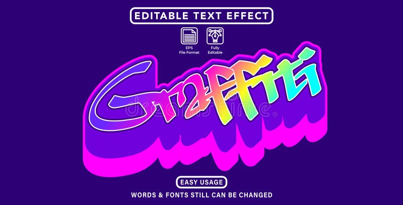 Editable Text Effect Graffiti Style Stock Vector - Illustration of ...