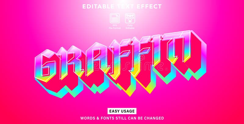 Editable Text Effect Graffiti Style Stock Vector - Illustration of word ...