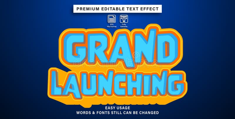 Editable Text Effect Grand Launching Stock Vector - Illustration of ...