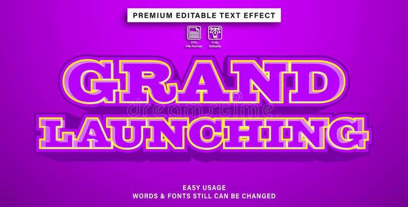 Editable Text Effect Grand Launching Stock Vector - Illustration of ...