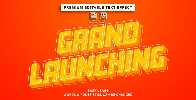 Editable Text Effect Grand Launching Stock Vector - Illustration of ...