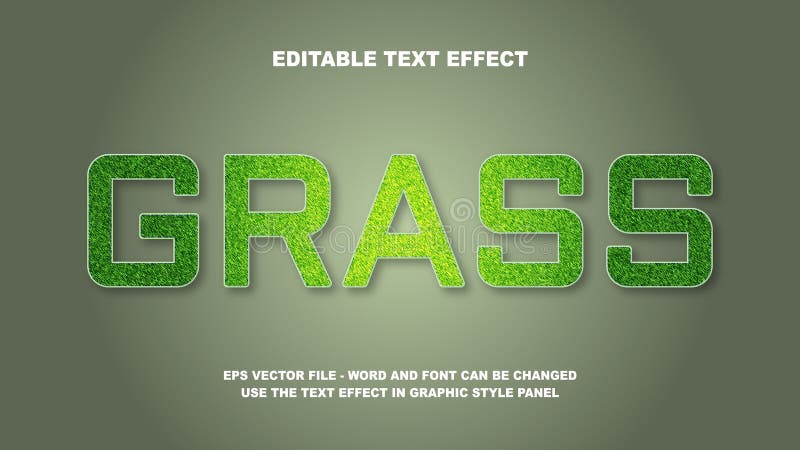 Editable Text Effect Grass 3D Vector Template Stock Vector - Illustration of vector, shine ...