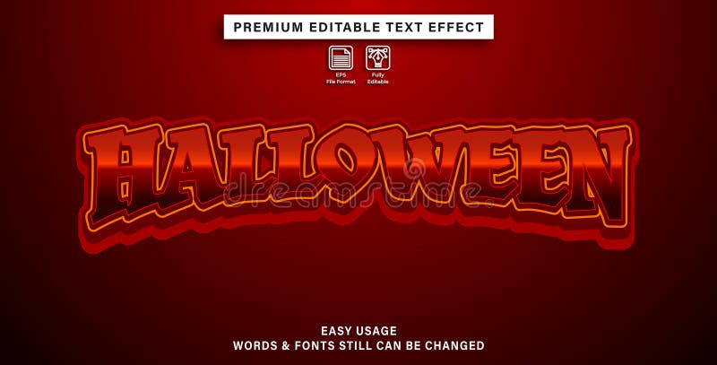 Editable Text Effect Halloween Stock Illustrations – 658 Editable Text ...