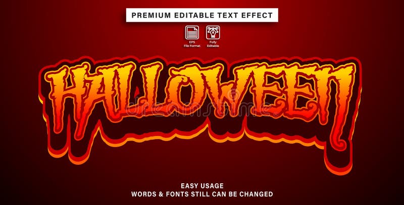 Editable Text Effect Halloween Stock Illustrations – 658 Editable Text ...