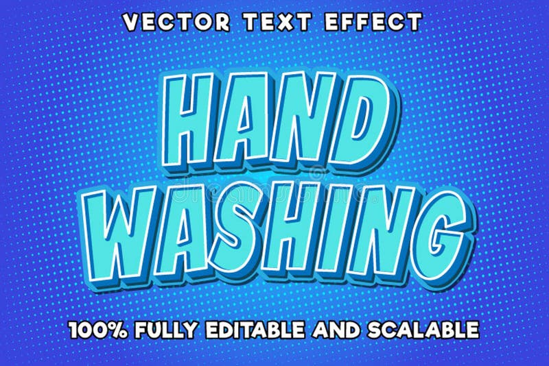 Editable Text Effect Hand Washing with Cartoon Style Stock Vector ...