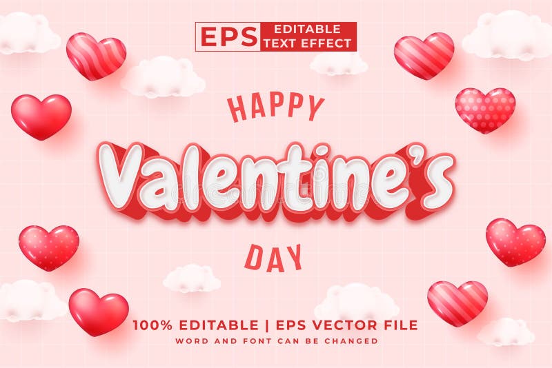 Editable Text Effect - Happy Valentine S Day 3d Template Style Premium ...