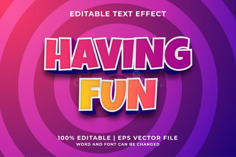 Editable Text Effect -Having Fun Cartoon Template Style Premium Vector ...