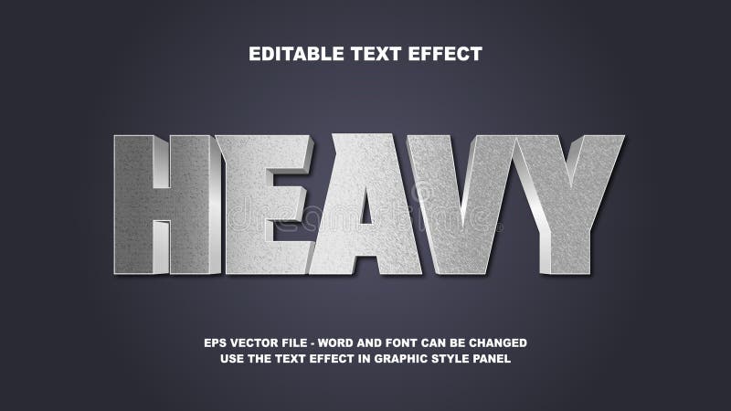 Editable Text Effect Heavy 3D Vector Template Stock Vector ...