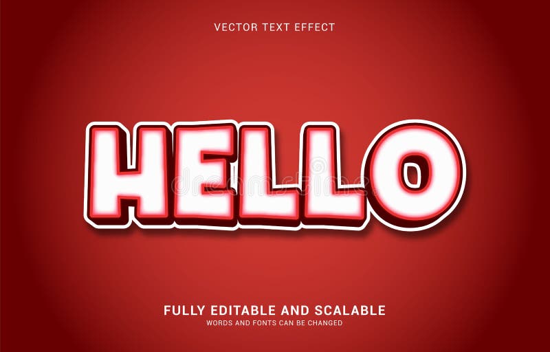 Editable Text Effect, Hello Style Stock Vector - Illustration of ...