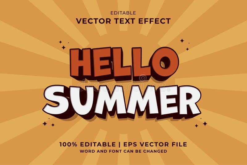 Editable Text Effect Hello Summer 3d Vintage Template Style Premium ...