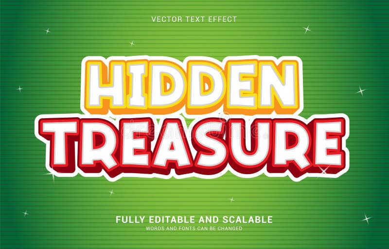Editable Text Effect, Hidden Treasure Style Stock Vector - Illustration ...