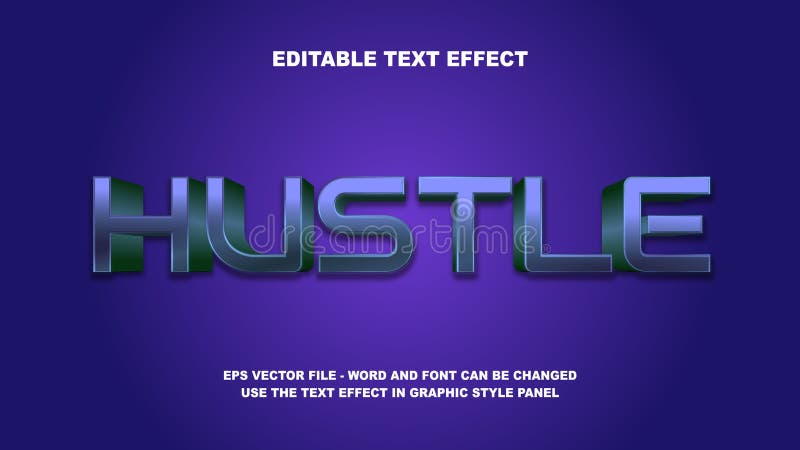 Editable Text Effect Hustle 3D Vector Template Stock Vector ...