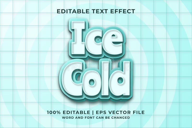 Editable Text Effect - Ice Cold 3d Template Style Premium Vector Stock ...
