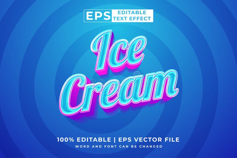 Editable Text Effect Ice Cream 3d Cartoon Template Style Premium Vector ...