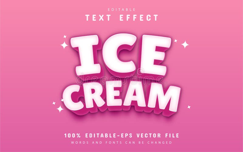 Editable Text Effect Ice Cream Logo Stock Illustrations – 59 Editable ...