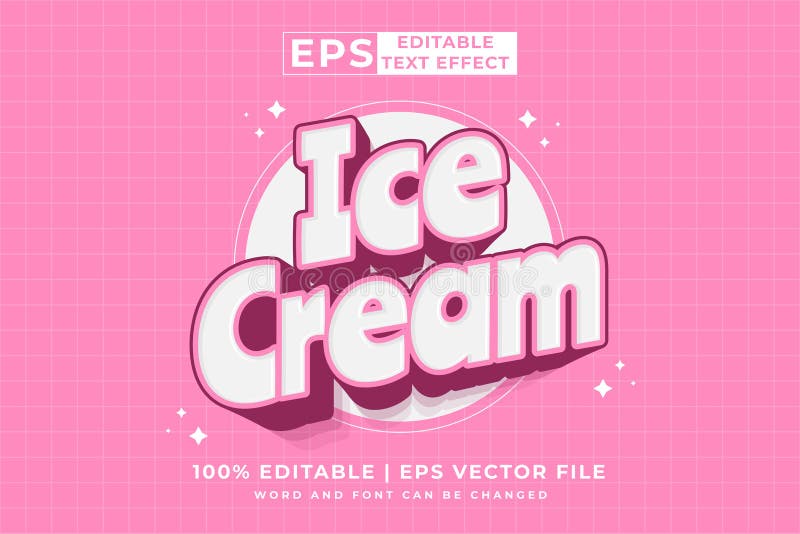Editable Text Effect Ice Cream Logo Stock Illustrations – 59 Editable ...