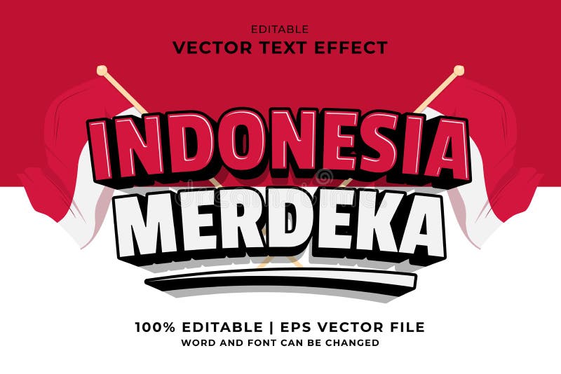 Editable Text Effect Indonesia Merdeka 3d Template Cartoon Style ...