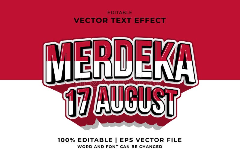 Editable Text Effect Indonesia Merdeka 3d Template Cartoon Style ...