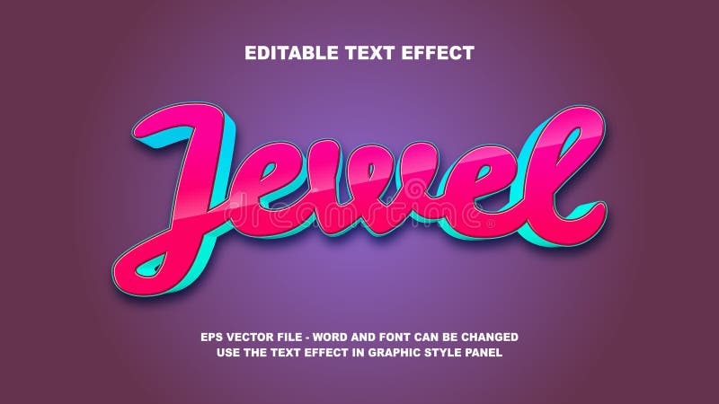 Editable Text Effect Jewel 3D Vector Template Stock Vector ...