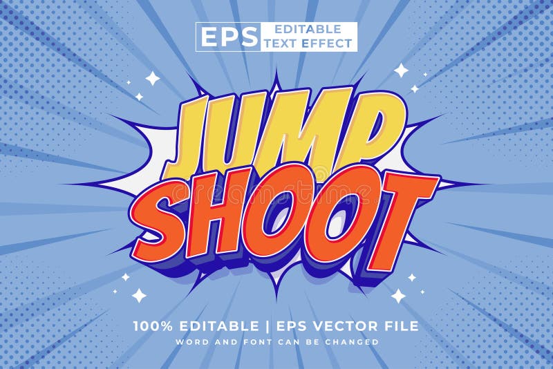 Editable Text Effect Jump Shoot Comic 3d Cartoon Style Premium Vector ...