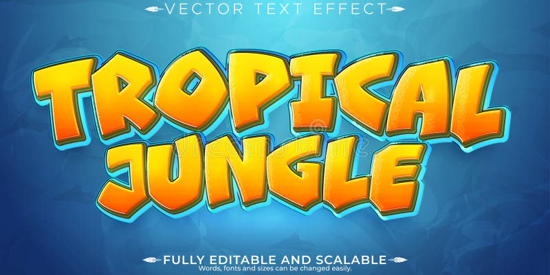 Editable Text Effect Jungle, 3d Tropic and Forest Font Style Stock Vector - Illustration of text ...
