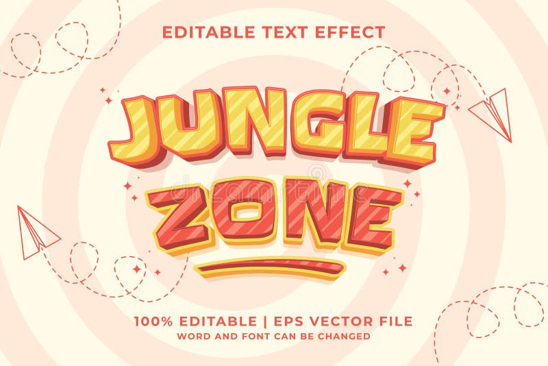 Editable Text Effect - Jungle Zone 3d Cartoon Template Style Premium ...