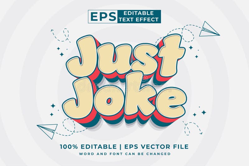 Editable Text Effect - Just Joke 3d Cartoon Cute Template Style Premium ...