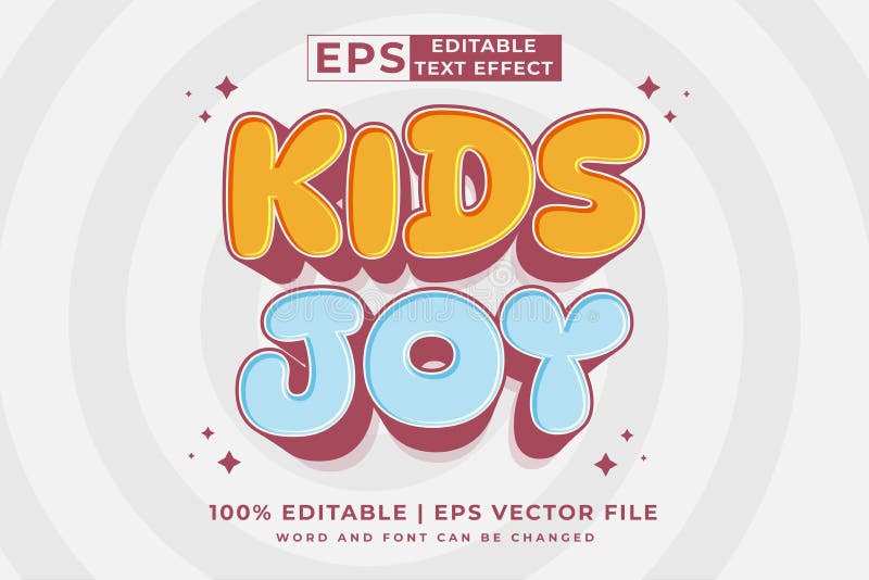 Editable Text Effect - Kids Joy 3d Cartoon Template Style Premium ...