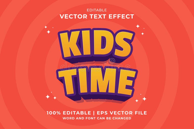 Kids Time Cartoon Template Style Premium Vector Word Stock ...