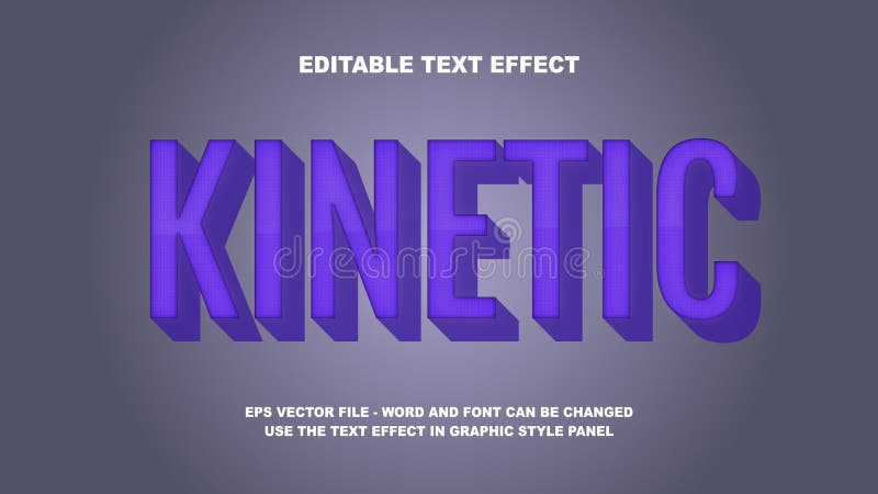 Editable Text Effect Kinetic 3D Vector Template Stock Vector ...