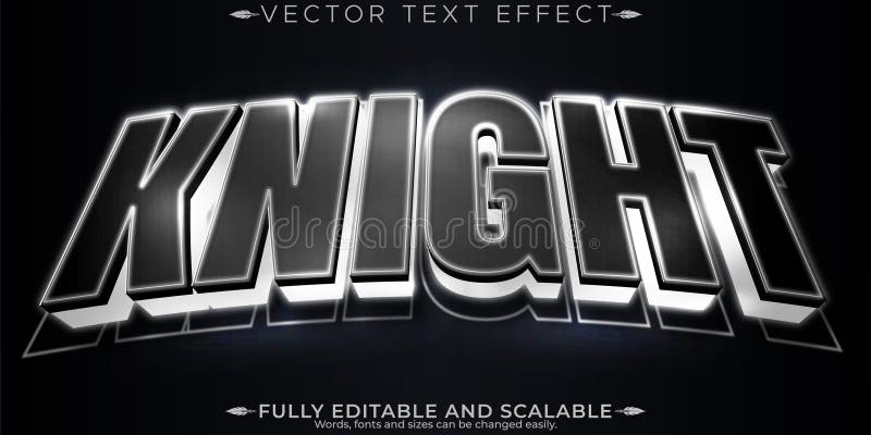 Editable Text Effect Knight, 3d Armor and Warrior Font Style Stock ...