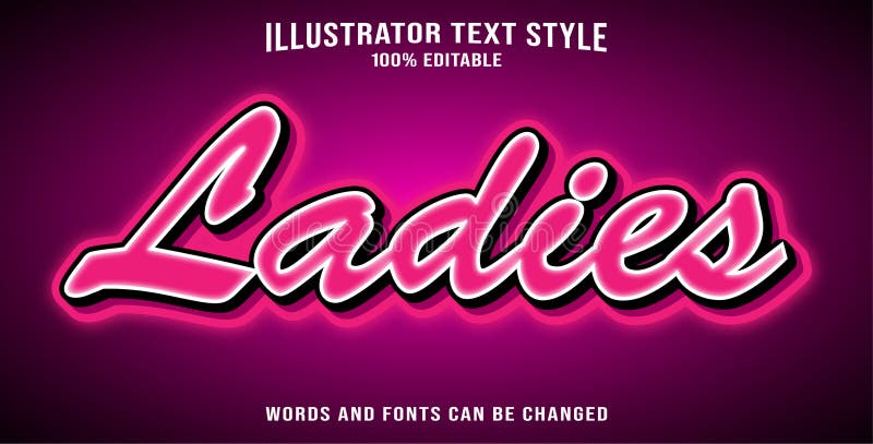 Editable Text Effect Ladies Style Stock Vector - Illustration of design ...