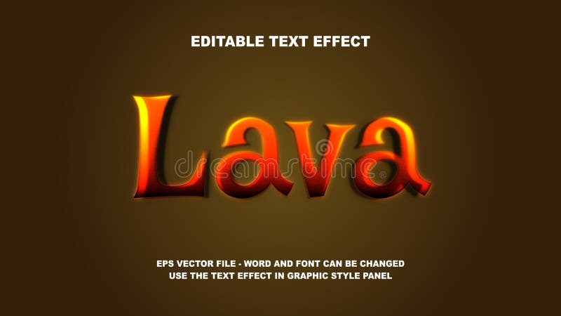 Editable Text Effect Lava 3D Vector Template Stock Vector ...